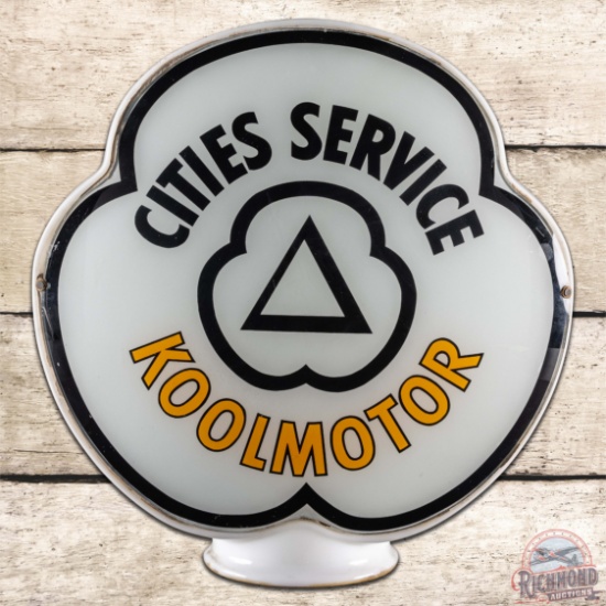 Excellent Cities Service Koolmotor Clover Milk Glass Gas Pump Globe ...