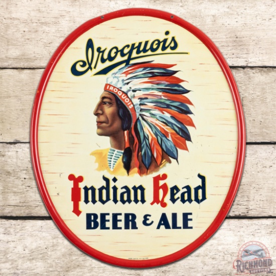 Iroquois Indian Head Beer & Ale SS Tin Sign | Art, Antiques ...