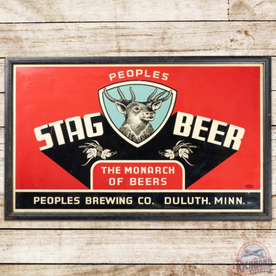 Stag Beer "The Monarch of Beers" Peoples Brewing Co Duluth Minn SS Tin ...