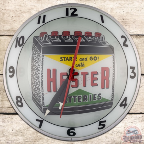 Start and Go! With Hester Batteries 15" Double Bubble Advertising Clock ...