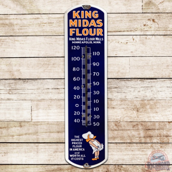 King Midas Flour "Worth All it Costs" SS Porcelain Thermometer Sign ...