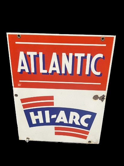Atlantic Hi Arc Porcelain Pump Plate Sign | Art, Antiques ...