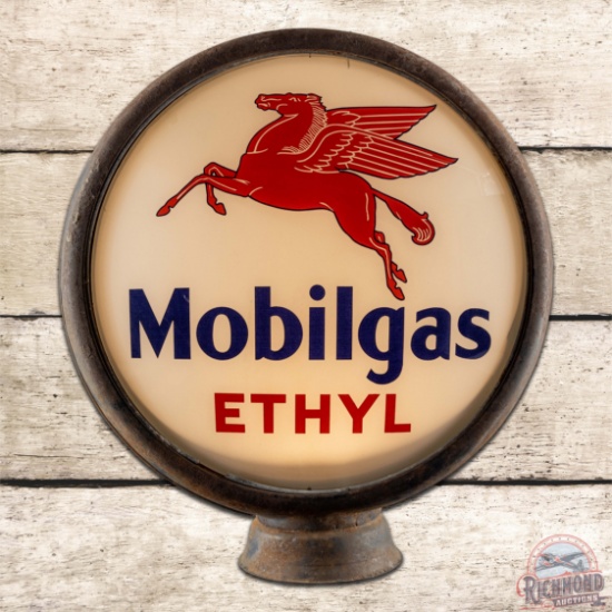 Superb Mobilgas Ethyl Gasoline 15" HP Metal Body Gas Pump Globe Complete | Art, Antiques ...