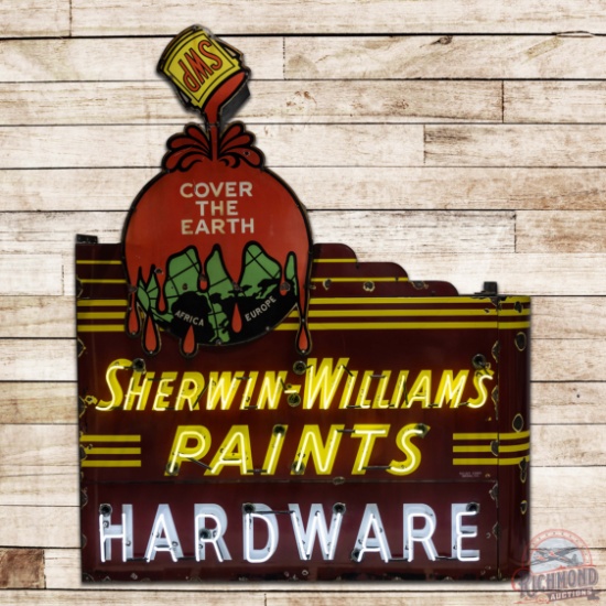 SWP Sherwin Williams Paints Hardware Die Cut Single Sided Porcelain ...