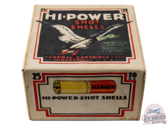 NOS Label Federal Cartridge Hi-Power Shot Shells 20 GA On Two Piece Box ...