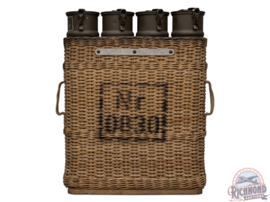 German WWII NR 0830 Artillery Howitzer Shell Carrier Wicker Basket ...