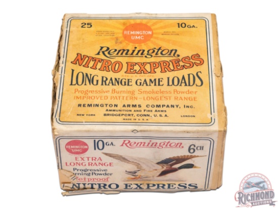 Full Box Remington UMC Nitro Club Paper Shot Shells 10 GA Heavy Duck ...