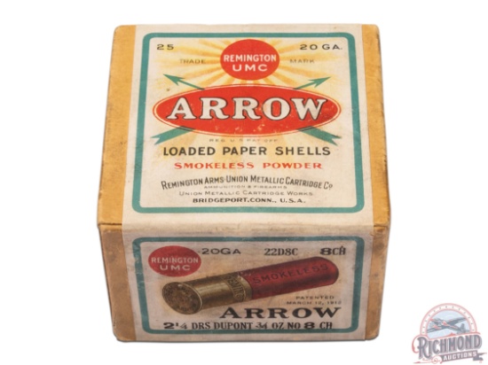 Full Box Remington UMC Arrow Paper Shot Shells 20 GA Sealed Two Piece ...