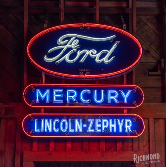 Ford Mercury Lincoln Zephyr 6' Single Sided Porcelain Neon Sign | Art ...