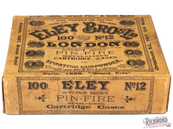 Empty 100 Round Eley Brothers 12 Gauge Pinfire Two Piece Shotgun Shell ...