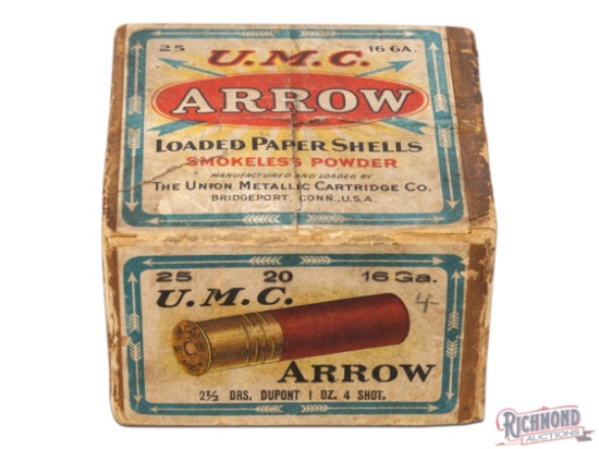 Union Metallic Cartridge Co Arrow Loaded Paper Shells w/ Arrows On The ...