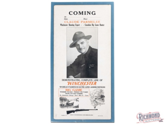 Winchester Claude Parmelee Shooting Expert Advertising Display Sign ...