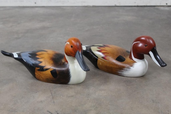 3 Beautifully Crafted Hand Carved & Painted Duck Decoys, No Makers Mark ...