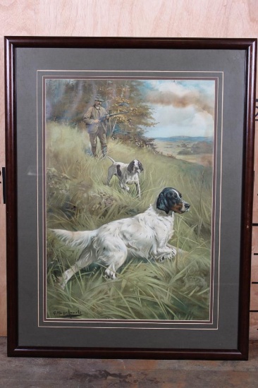 Antique "Hunter, Pointer, and Setter at Work" Gustav Muss-Arnolt ...