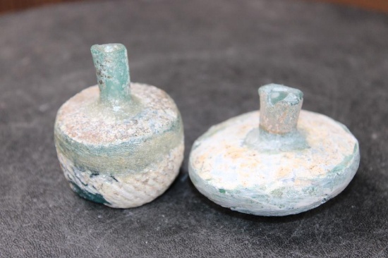 (2) Ancient Roman Glass Bottles from the Roman Empire (ONE$) | Art ...