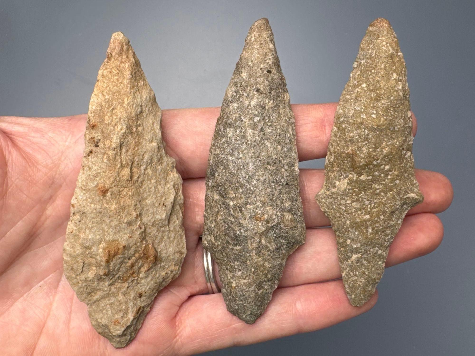 3 Poplar Island Points, Archaic Arrowheads, | Proxibid