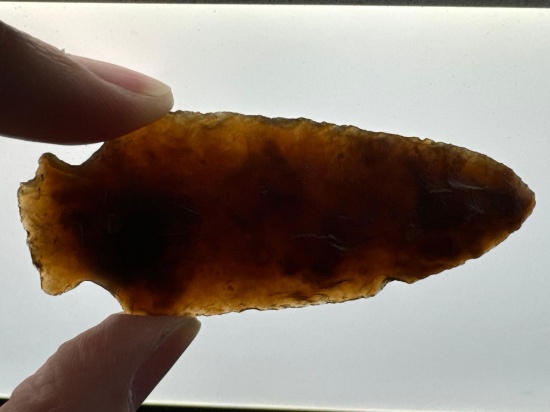 FINE 2 3/4" Knife River Flint Point, Translucent, Idaho/North Dakota, Ex: Carole Collection ...