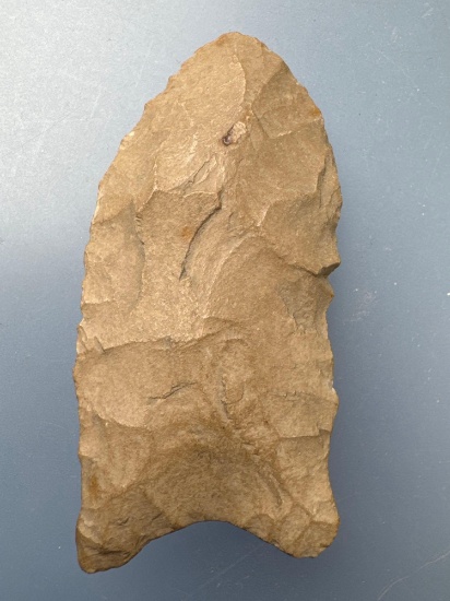 NICE 2 1/16" Fluted Clovis, Chert, Found In New York, Basal Grinding Noted, Ex: Heuer Collection ...