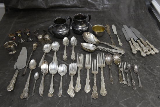 Lot of Antique Silverware Sterling | Guns & Military Artifacts Knives ...