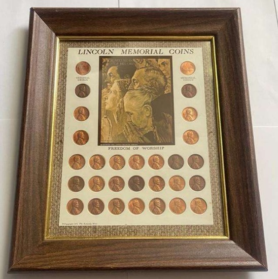 10.5"x12.5" Framed Commemorative Lincoln Memorial Coin Collection (29 ...