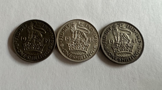 1839-40-41 Great Britain One Shilling Silver Coin - George VI | Coins ...