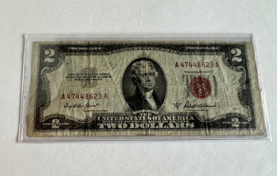 1953 $2 Two Dollar Note - Red Seal | Coins & Currency Currency US ...