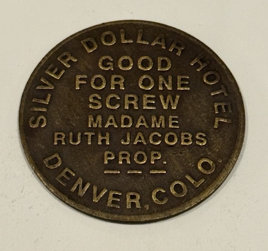 Silver Dollar Hotel Brothel Token – Madame Screw Brass Trade Token ...