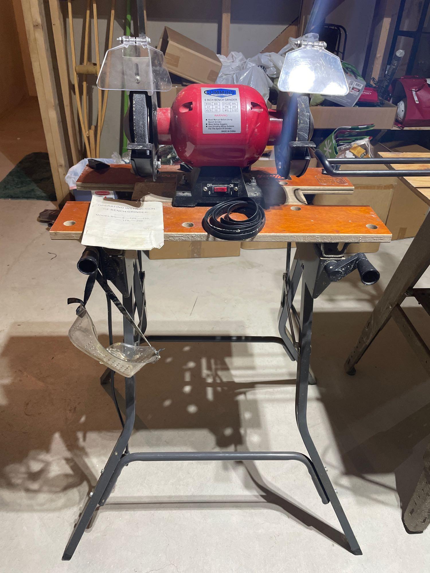 B Cummins 6 Inch Bench Grinder On Table Proxibid