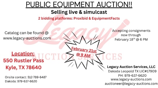 Legacy Auction Services, LLC Auction Catalog - February 2026 Live On ...