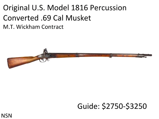 Original U.S. Model 1816 Converted .69 Cal Musket | Guns & Military ...