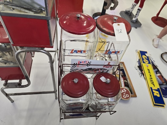 4 Lance Racing Jars W/stand | Online Auctions | Proxibid