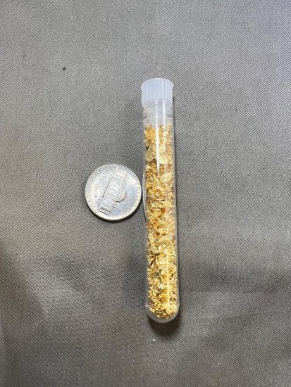 Vial of Gold Flake, see nickel for size reference, nickel not included ...