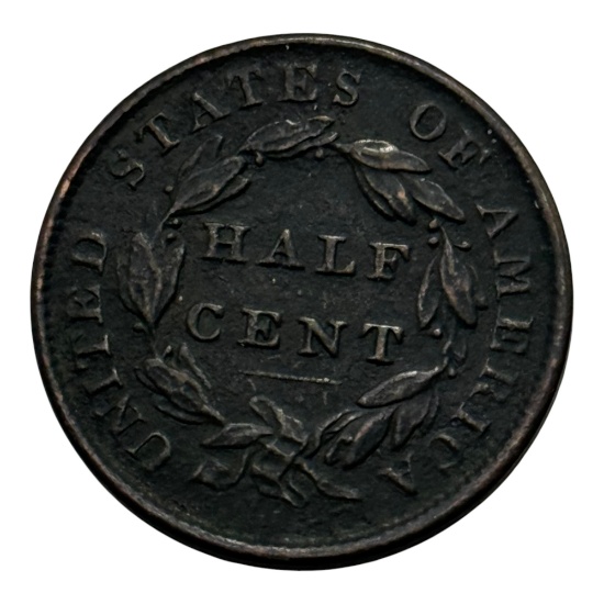 1835 Classic Head Half Cent Coin, United States, Copper | Coins ...