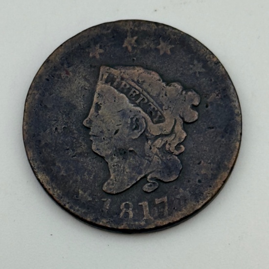 1817 Classic Head Large Cent, United States, One Cent Copper Coin ...