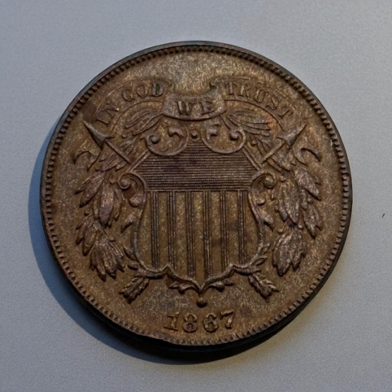 1867 United States 2 Cent Piece | Coins & Currency Coins US Coins Two ...
