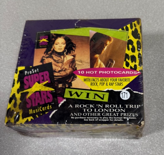 Pro Set Music Stars Wax Box unopened in cello | Online Auctions | Proxibid