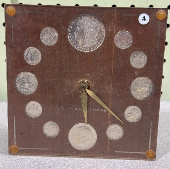 Coin-Themed Wall Clock with Quartz Movement & U.S. Coin Hour Markers ...
