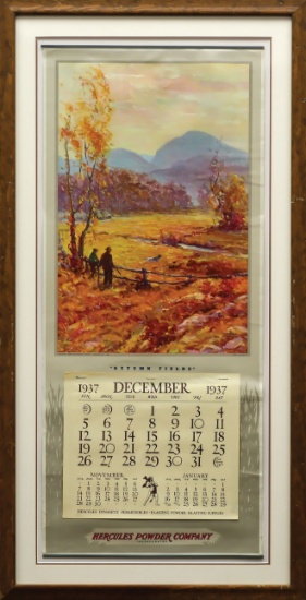 1937, Hercules Powder Company, advertising calendar. | Art, Antiques ...