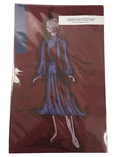 Original drawing Costume design sketch of Barbara Rush by Garland ...