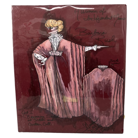 Original drawing Costume design sketch of Barbara Rush by Garland ...