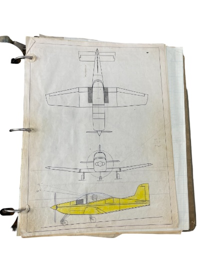 Aviation Airplane Blueprint Manual Handwritten Drawings In Binder ...