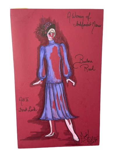 Original Drawing Costume Design Sketches of Barbara Rush by Garland ...