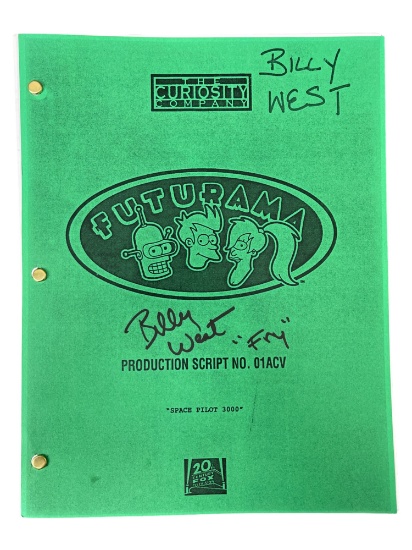 FUTURAMA VINTAGE ANIMATION CARTOON TV 1998 SCRIPT SIGNED BY BILLY WEST ...