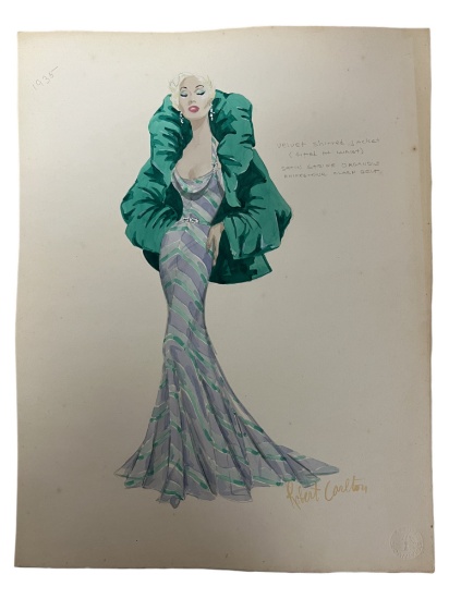 VINTAGE SKETCH ART COSTUME DESIGN DRAWING PRODUCTION BY BOB ROBERT ...