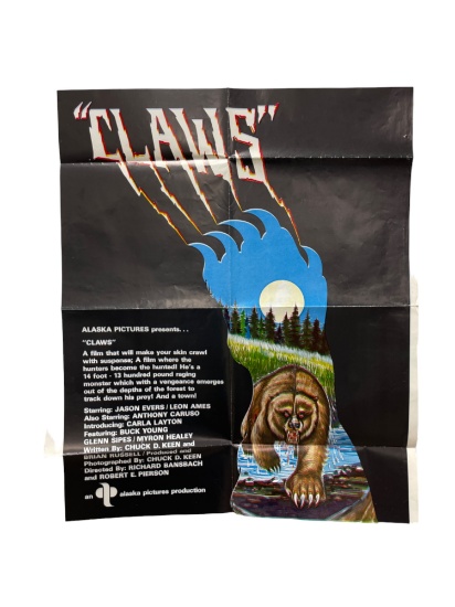 Vintage Original "Claws" Movie Poster | Online Auctions | Proxibid