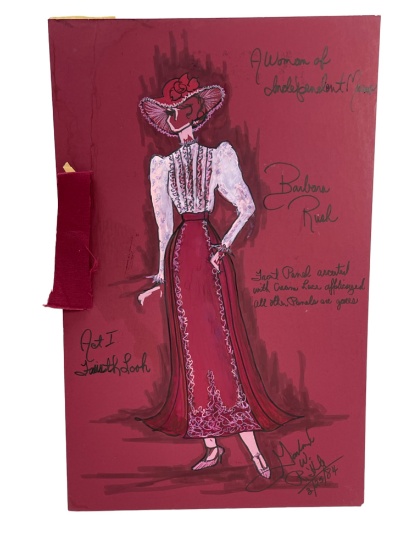 Original drawing Costume design sketch of Barbara Rush by Garland ...