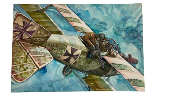 ILLUSTRATION Original WW1 German Plane Sci Fi Drawing Animation Art ...
