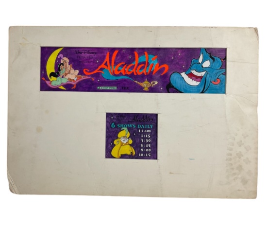 Disney Aladdin Original Art Marque Layout Hand Painted Signed by Artist ...