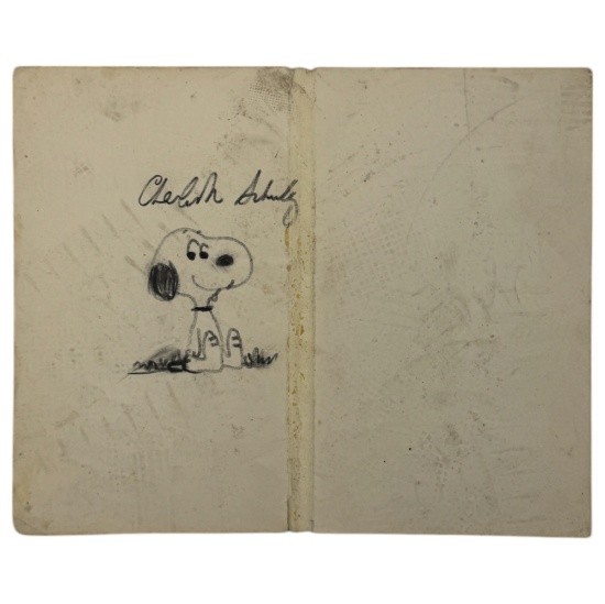 Vintage Peanuts A Charlie Brown Charles Schulz Drawing inside A Book ...