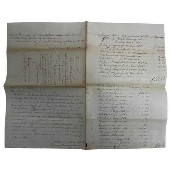 1854 Slave Document Letter Slavery US Civil War Original Historic Hired ...